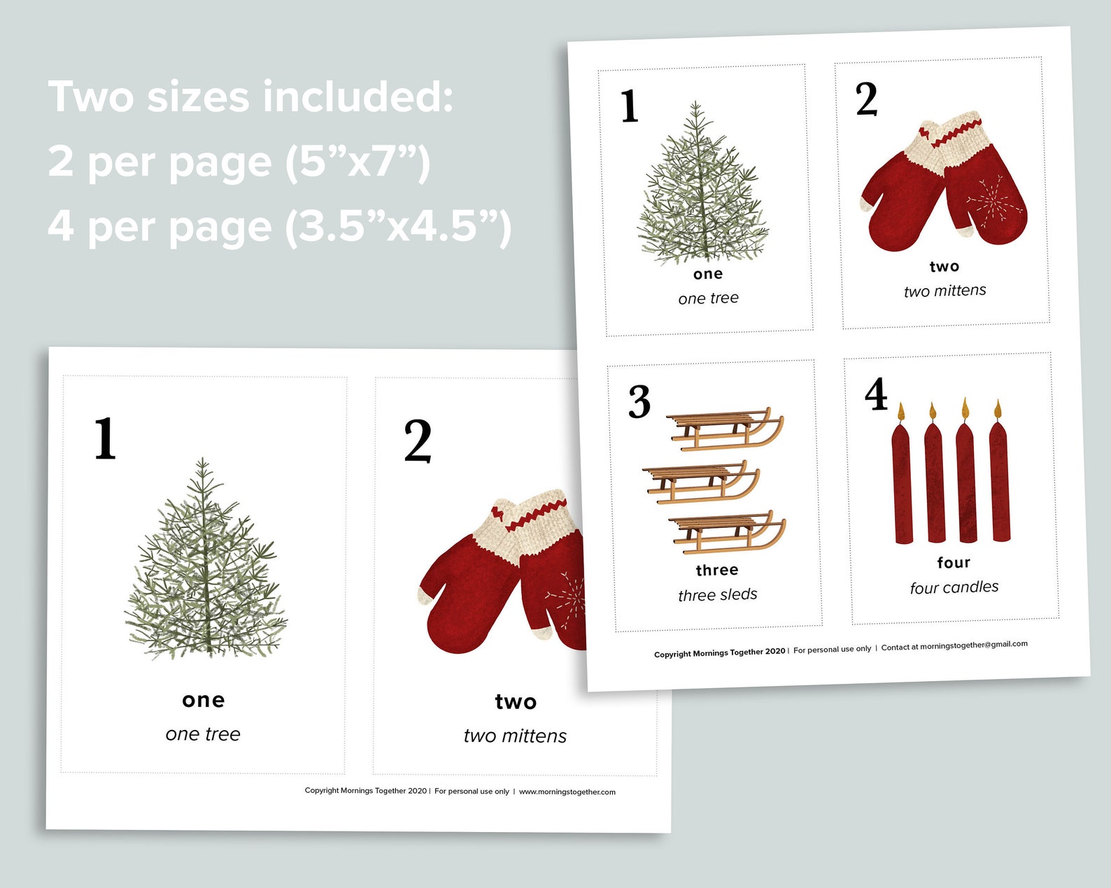 Winter Nature Number Cards Printable Homeschool Printables - Etsy
