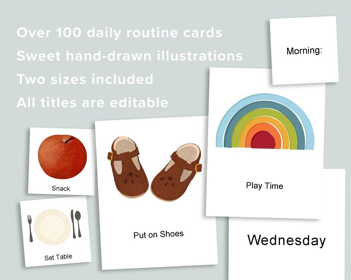 Editable Daily Rhythm Cards Printable Bundle Morning Evening - Etsy