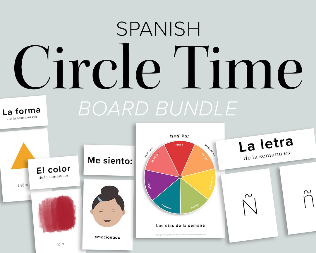 Spanish Preschool Circle Time Board Bundle | Printable DIY Learning ...