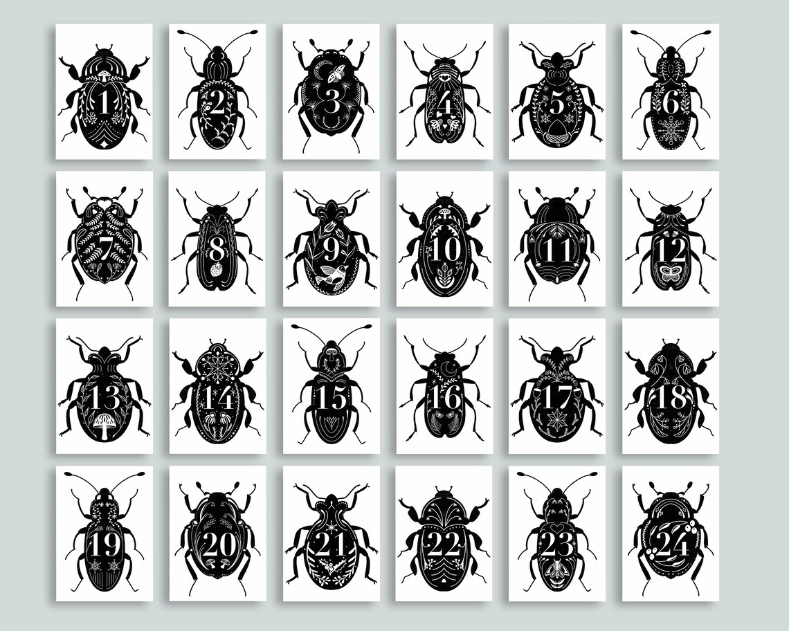 DIY Nature Advent Calendar Printable Editable Holiday | Etsy