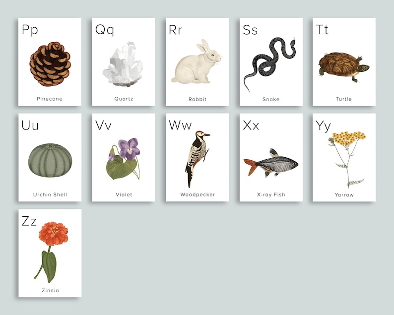Nature ABC Cards Printable | Homeschool Printables Preschool Nursery ...