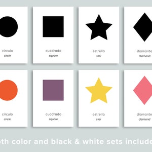 BUNDLE Spanish & English Minimalist Toddler Bilingual Flashcards ...