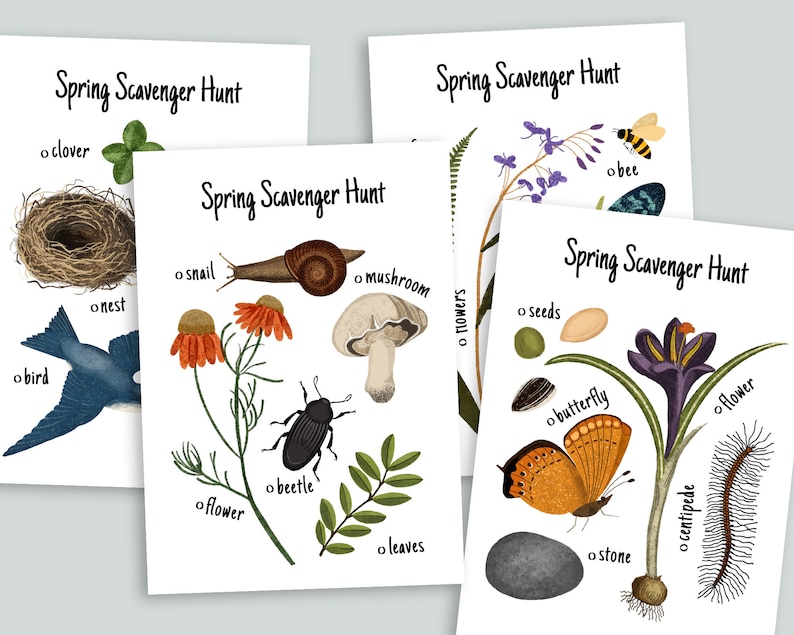 Spring Nature Scavenger Hunt Printable Homeschool Preschool - Etsy