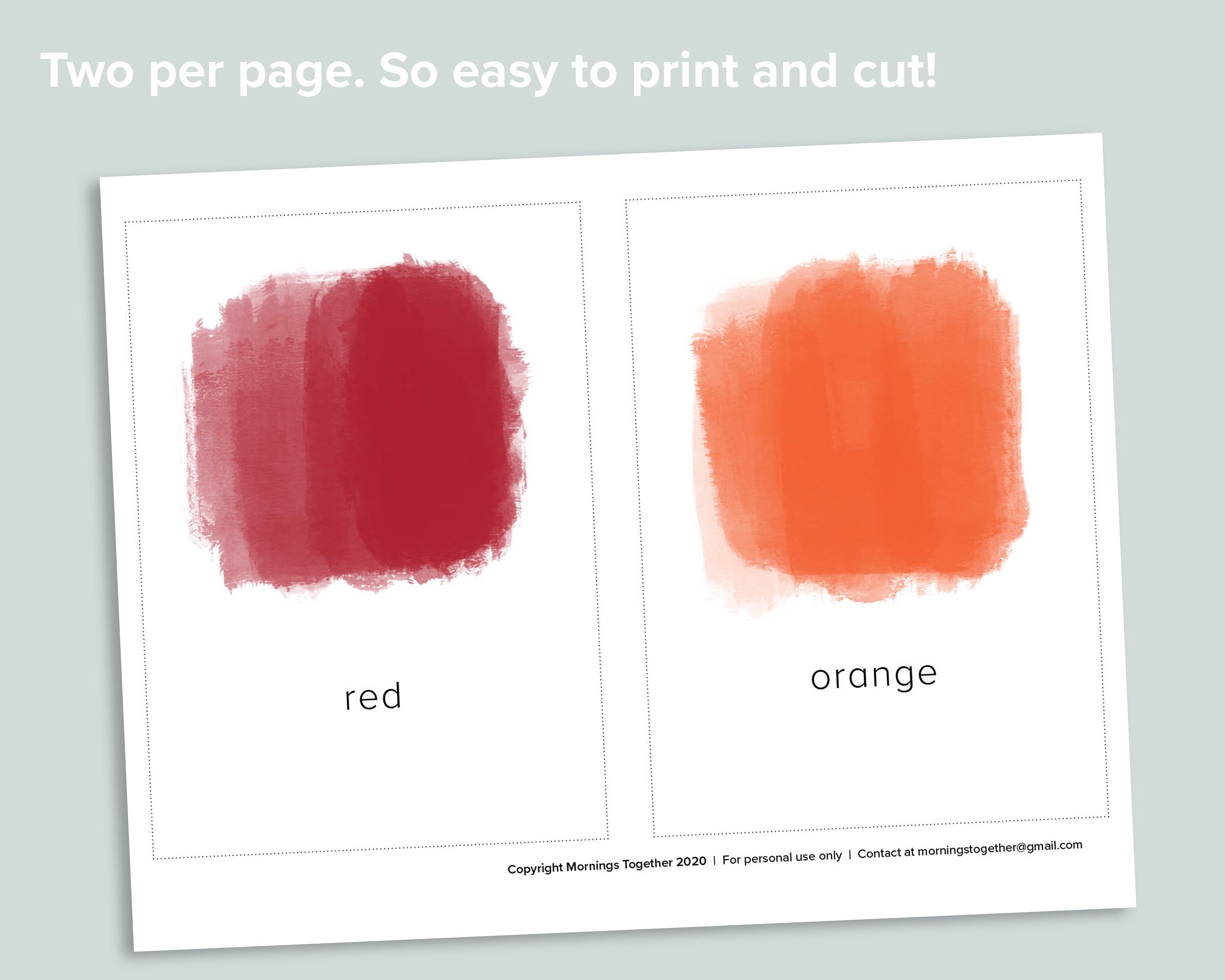 Minimalist Color Flashcards Printable Modern Rainbow Basic - Etsy