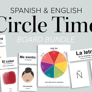 Spanish & English Preschool Circle Time Board Bundle | Bilingual ...