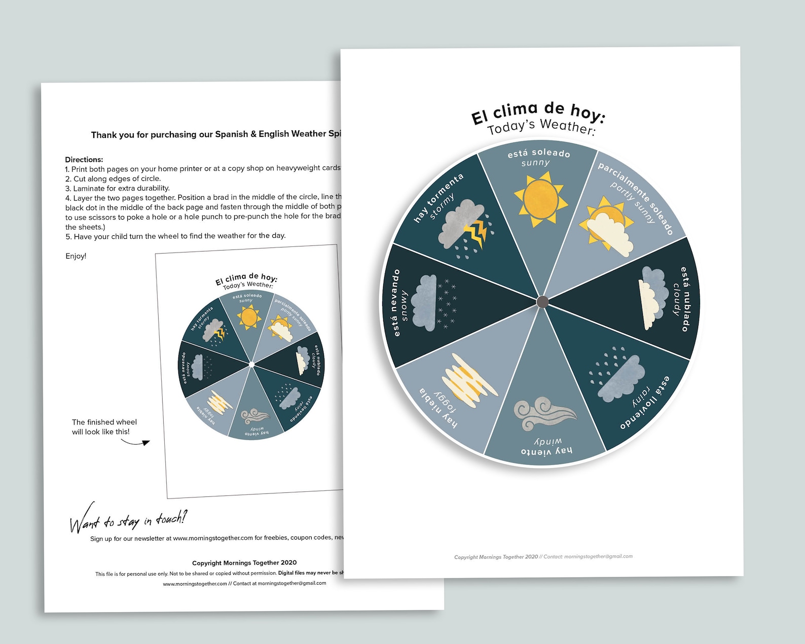Spanish & English Weather Printable BUNDLE Homeschool Kids - Etsy