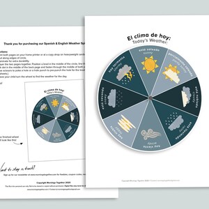 Spanish & English Weather Printable BUNDLE | Homeschool Kids Calendar ...