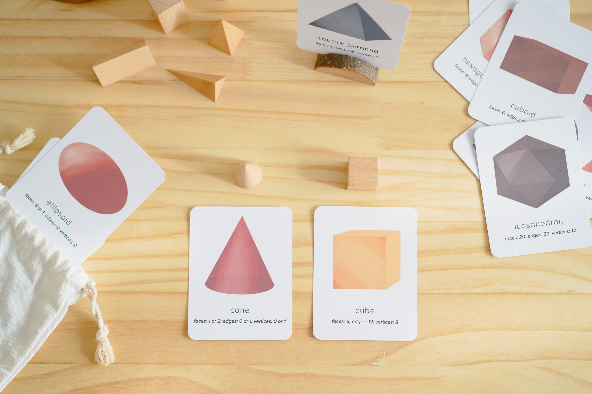 Minimalist 3D Shapes Flashcards Printable | Modern Geometry Basic Shape ...