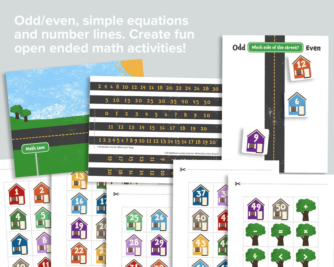 Rainbow Houses Math Activity Pack Homeschool Math Game | Etsy