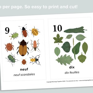 French Nature Counting Cards Printable | Nursery Wall Art | Preschool ...