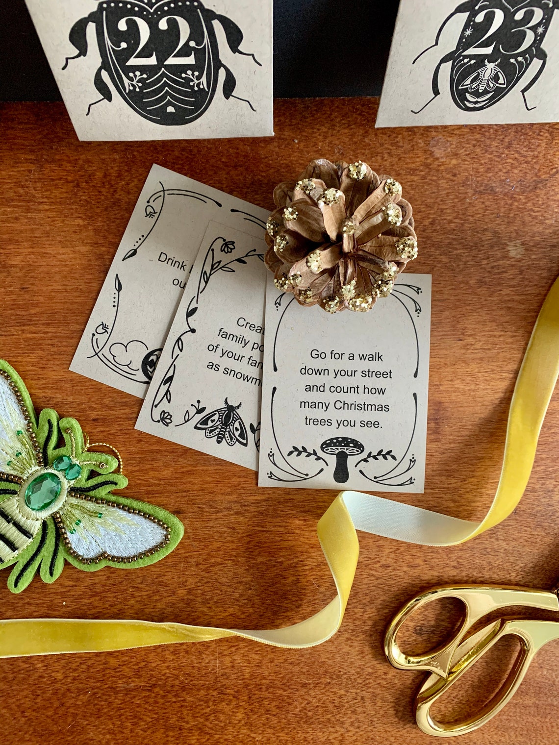 DIY Nature Advent Calendar Printable Editable Holiday | Etsy