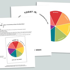 Days Spinner Wheel Montessori | Tracing Kids Preschool Calendar ...