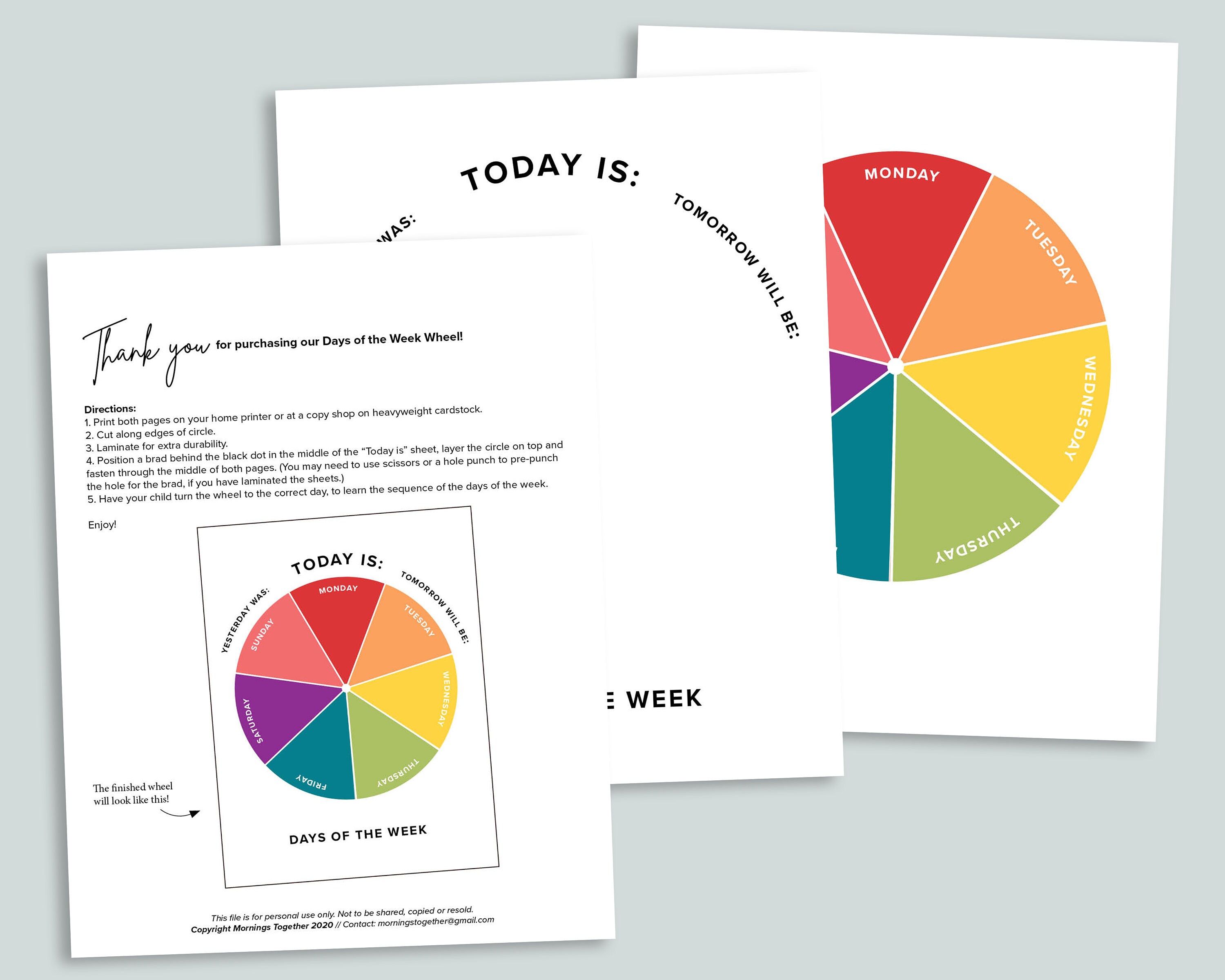 Days Spinner Wheel Montessori Tracing Kids Preschool - Etsy