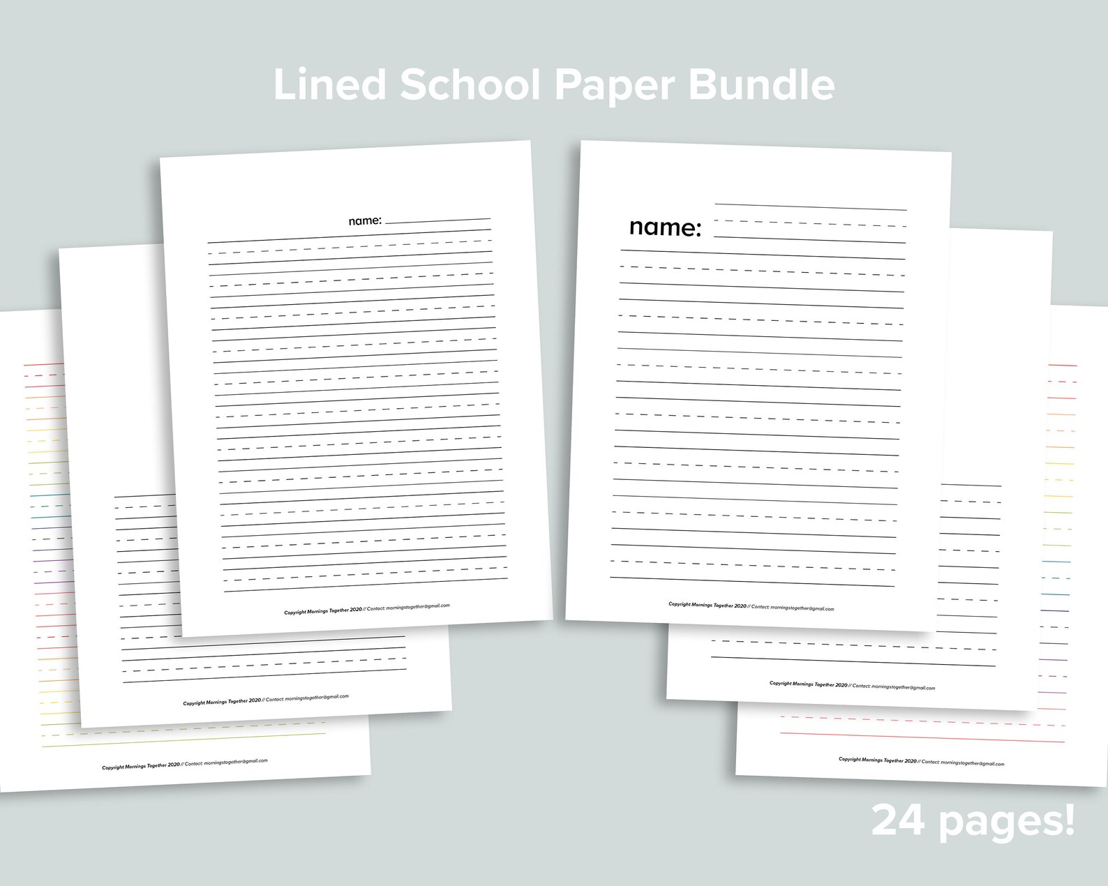 Lined School Paper Draw and Write Pages Printable | Etsy