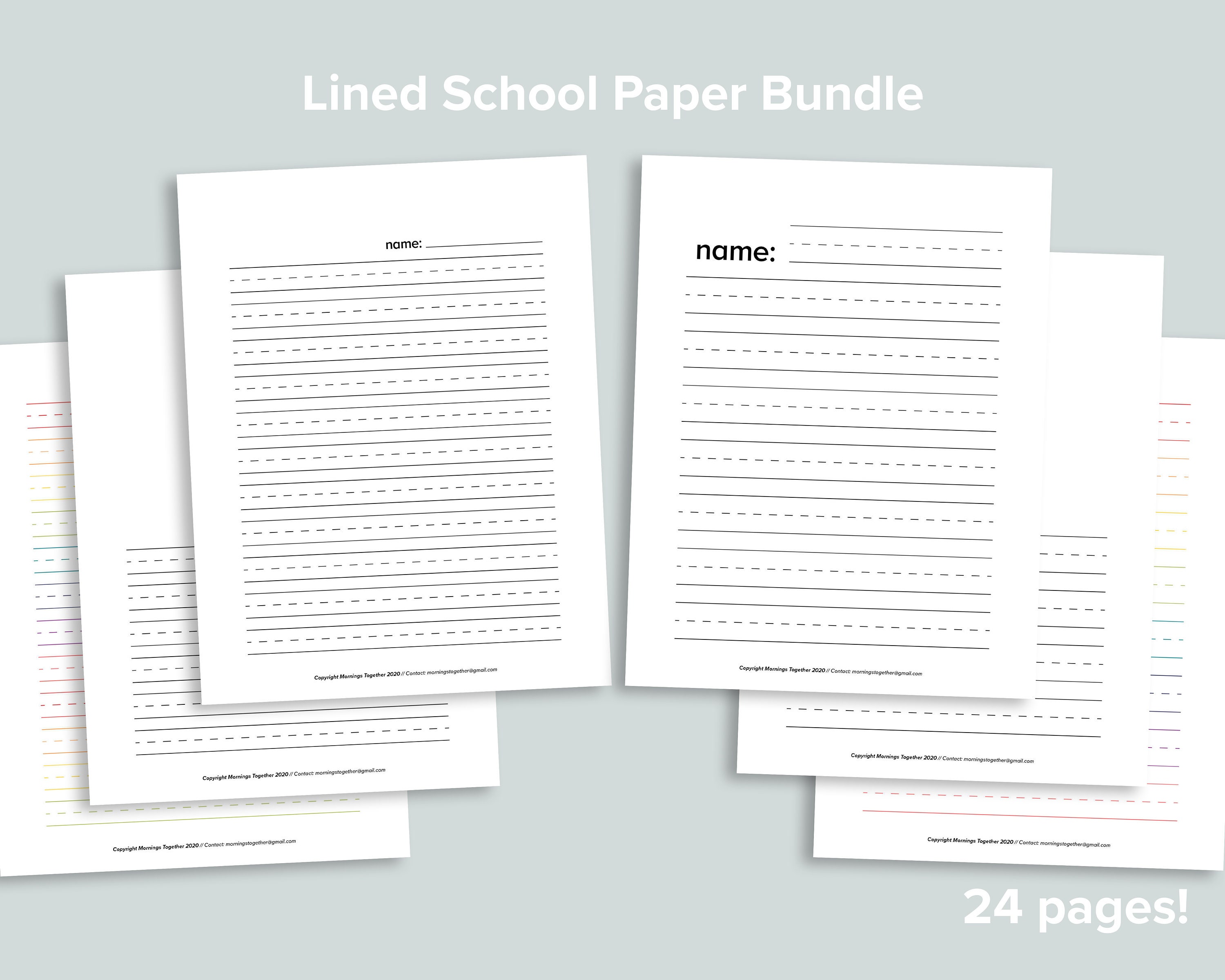 Lined School Paper Draw and Write Pages Printable | Etsy