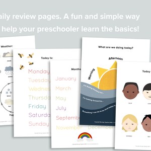 Preschool Circle Time Morning Menu Book | Printable Calendar Pages ...