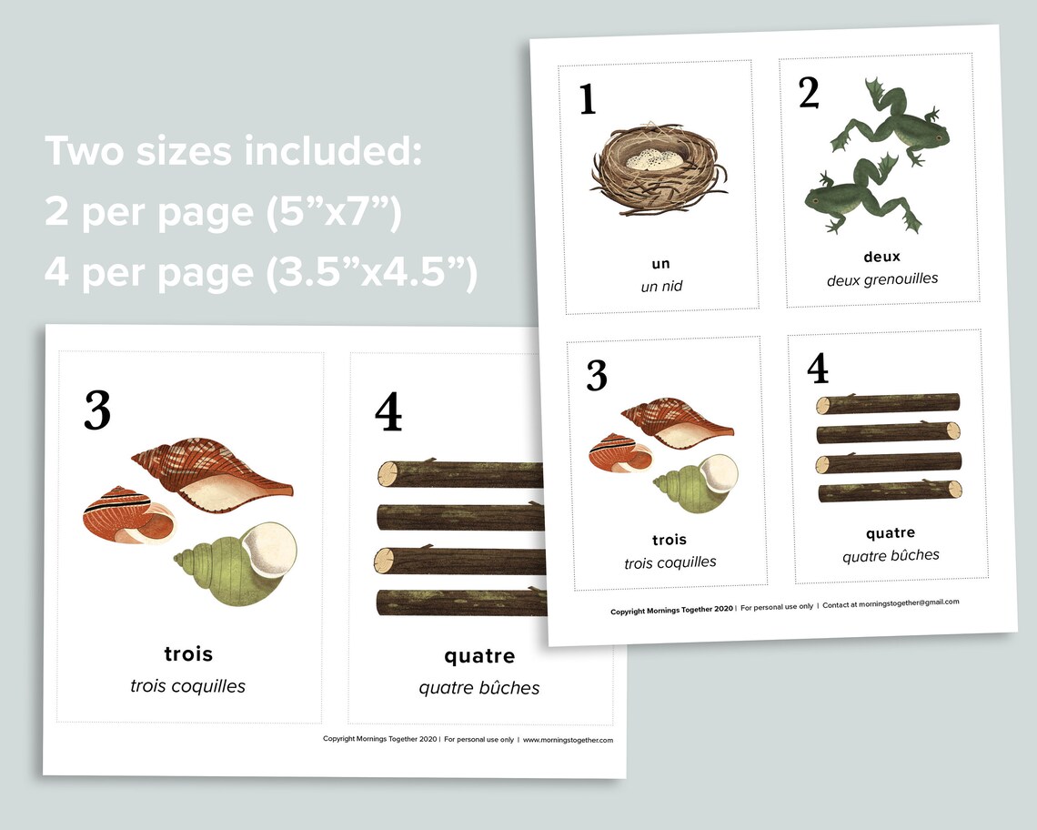 French Nature Counting Cards Printable Nursery Wall Art - Etsy