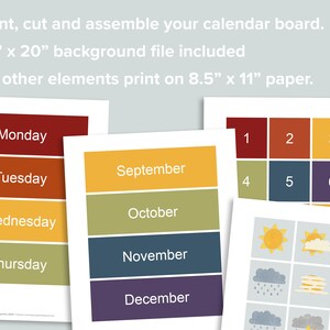 Large Preschool Calendar Board Printable Pages | Perpetual Today Date ...