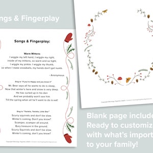 Winter Preschool Circle Time Morning Menu Book | Printable Calendar ...