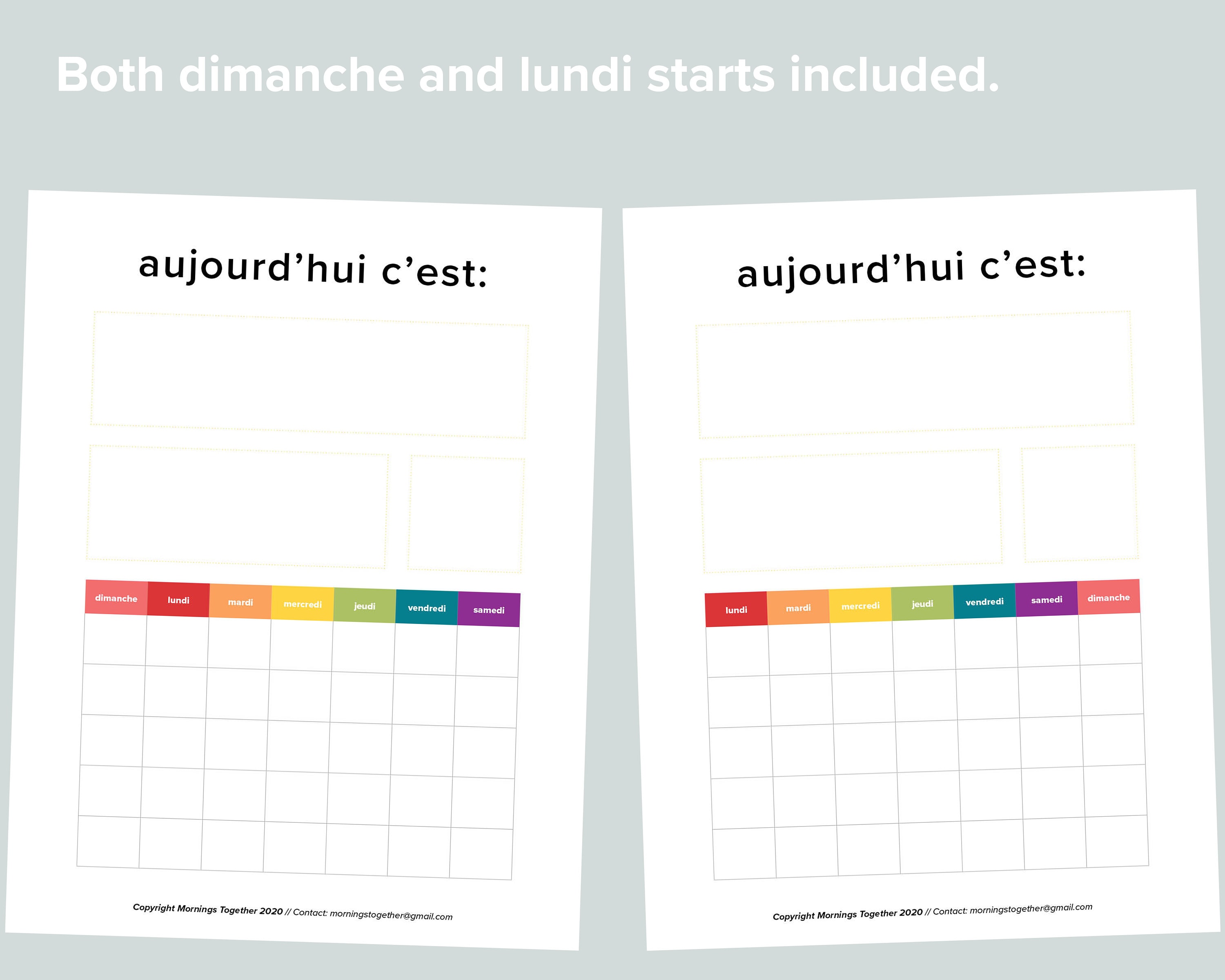 French Preschool Kids Calendar Board Printable Pages - Etsy