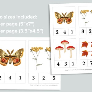 Autumn Count and Clip 1-20 Number Cards | Nature Homeschool Printables ...