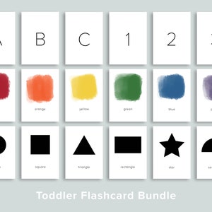 BUNDLE Minimalist Toddler Flashcards | Simple Colors Shapes Abcs ...