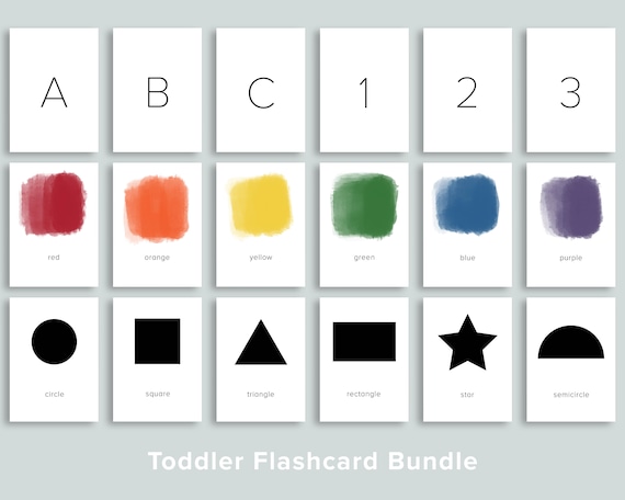 BUNDLE Minimalist Toddler Flashcards small Colors Shapes - Etsy