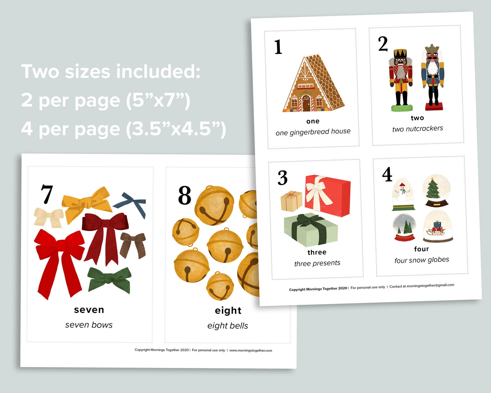 Christmas Number Cards Printable Homeschool Printables - Etsy