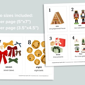 Christmas Number Cards Printable Homeschool Printables - Etsy