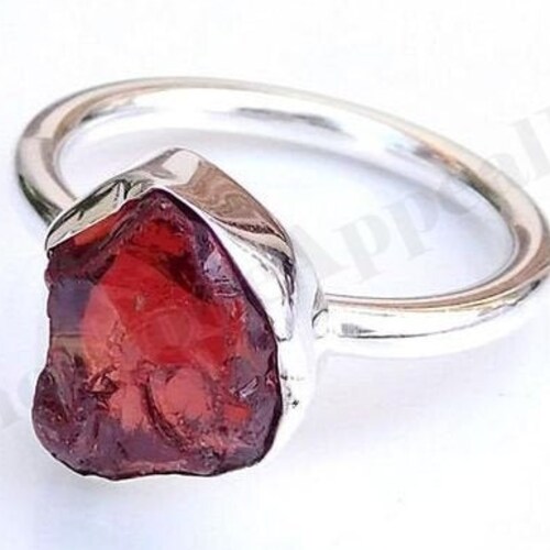 Red Garnet Stone Ring 925 Sterling Silver Oval Gemstone - Etsy