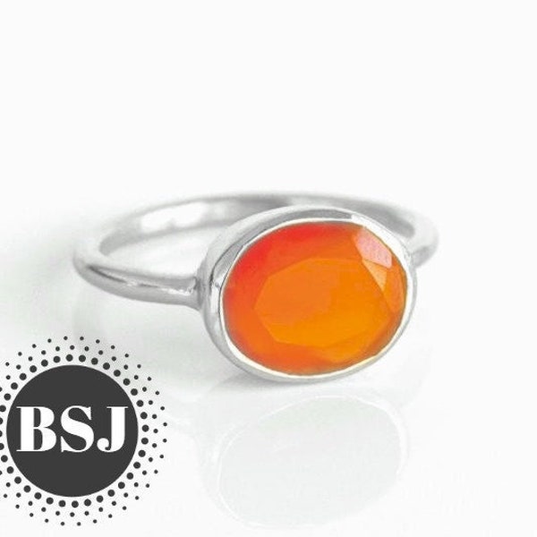 Orange Gemstone Ring - Etsy