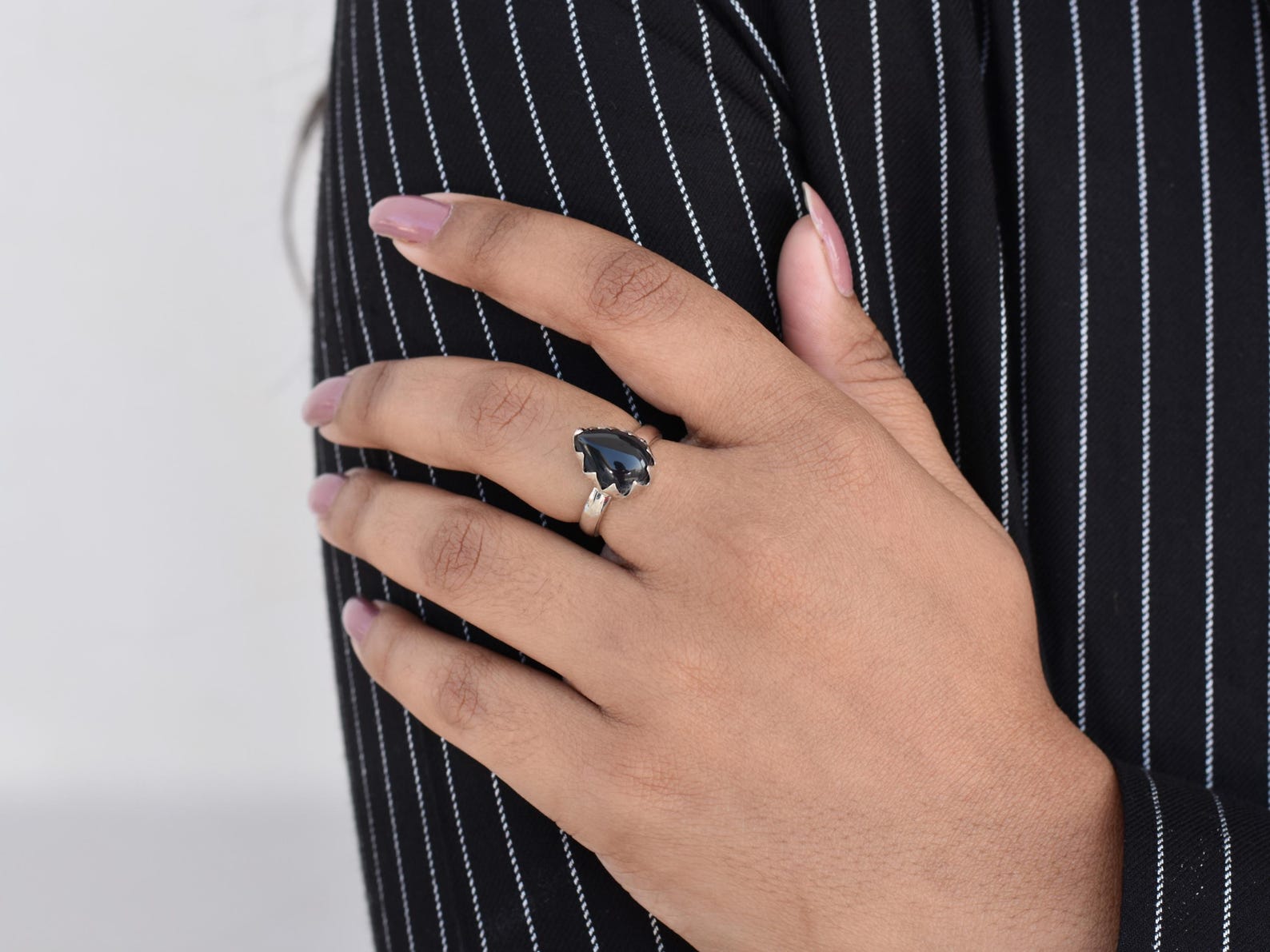 Black Onyx Silver Womens Ring, Sterling Silver Girls Jewelry, Black ...