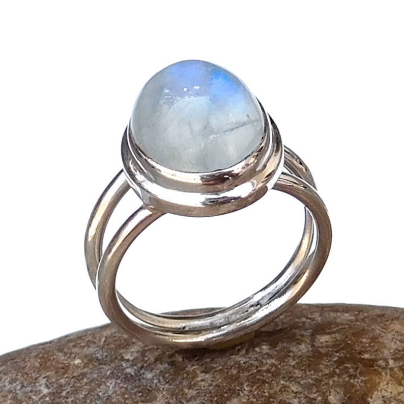Natural Moonstone Ring 925 Sterling Silver Gemstone Ring - Etsy