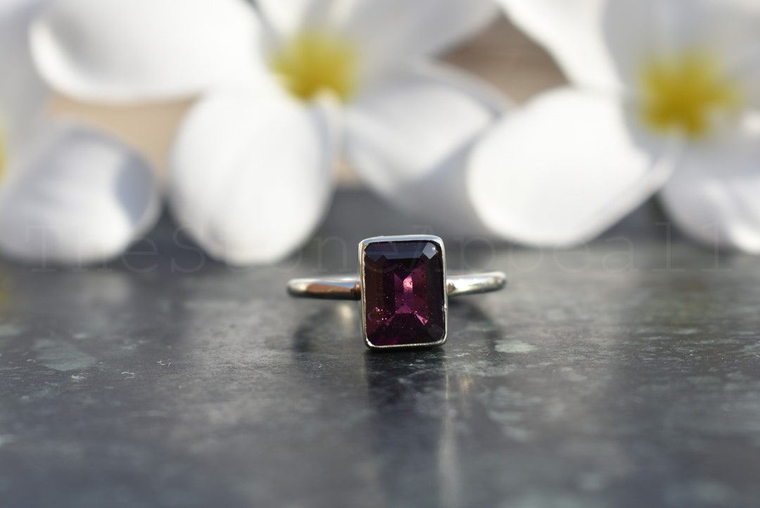 Rhodolite Garnet Ring, Pink Garnet Ring, Garnet Jewelry, 925 Silver ...