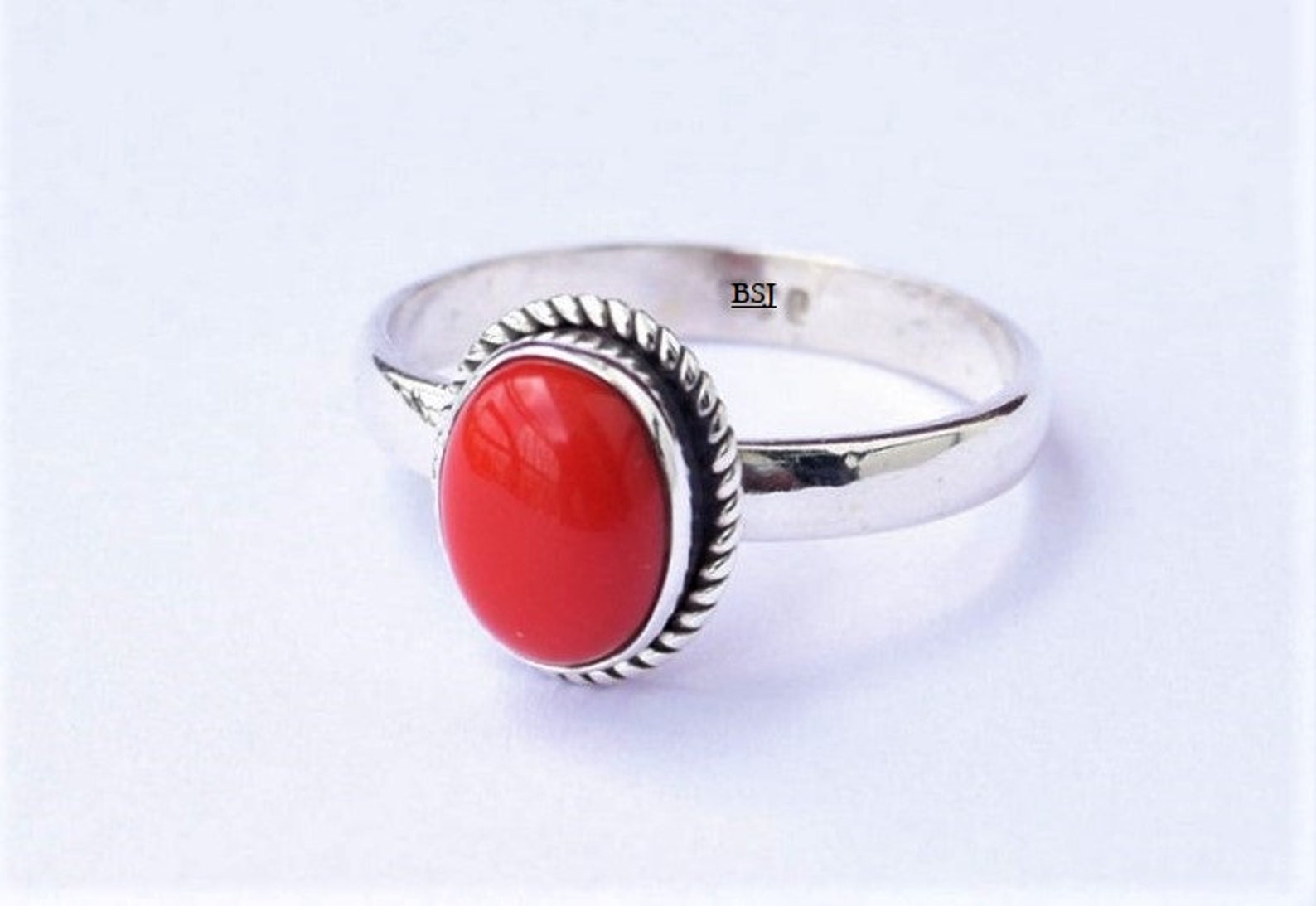 Red Coral Ring Coral Stone Ring 925 Sterling Silver Ring - Etsy
