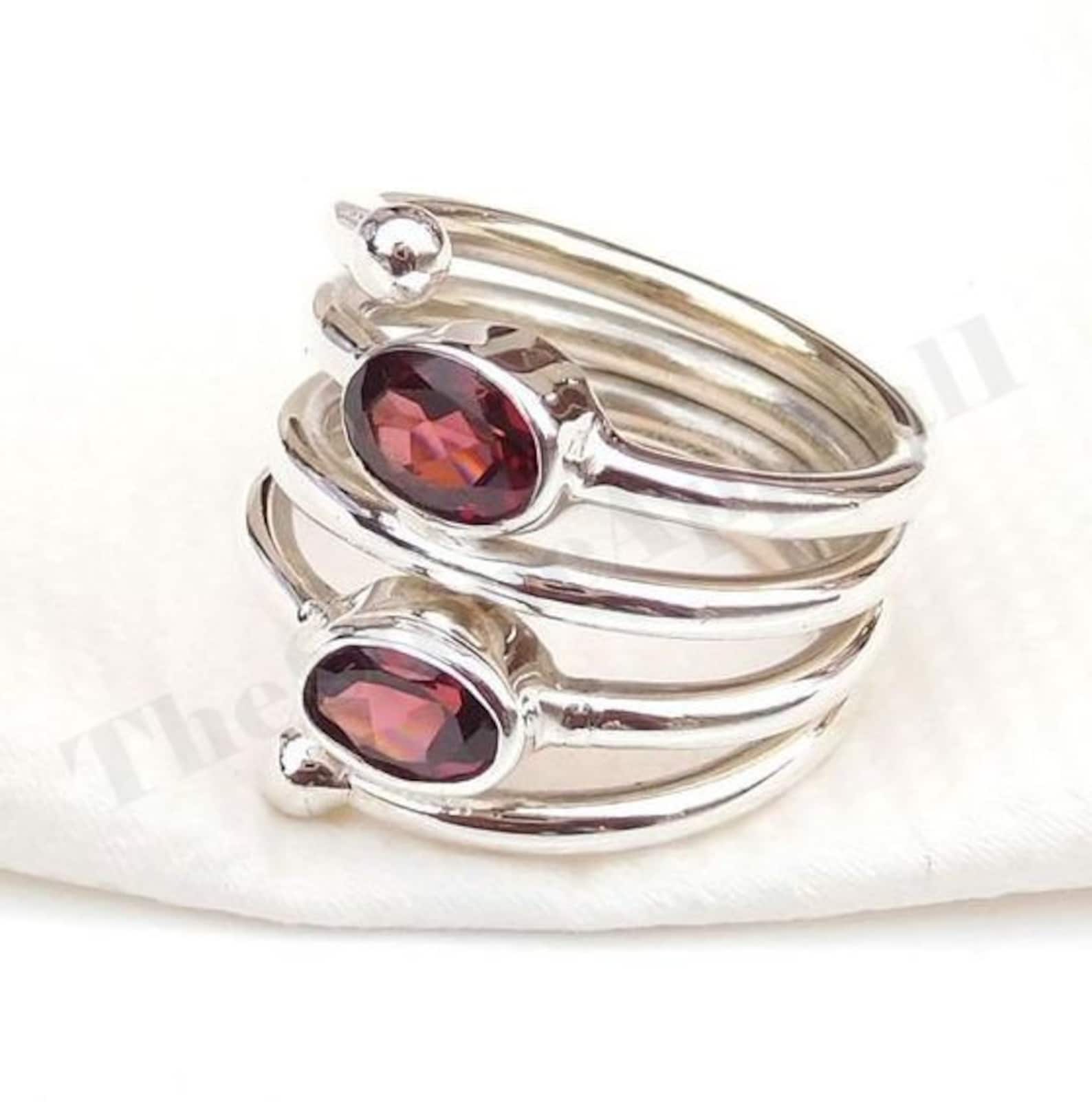 Natürlicher Granat Ring 925 Sterling Silber Designer Ring - Etsy.de