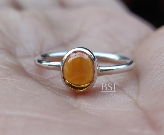 Cabochon Citrine Ring Citrine Handmade Ring Sterling Silver - Etsy