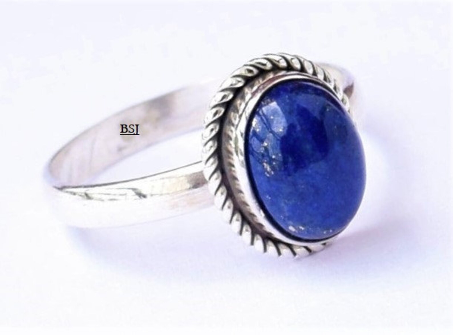 Dark Lapis Lazuli Ring Blue Lapis Lazuli Stone Ring 925 - Etsy