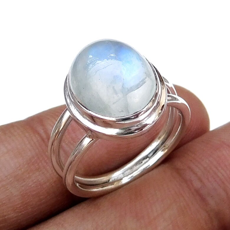 Natural Moonstone Ring 925 Sterling Silver Gemstone Ring | Etsy