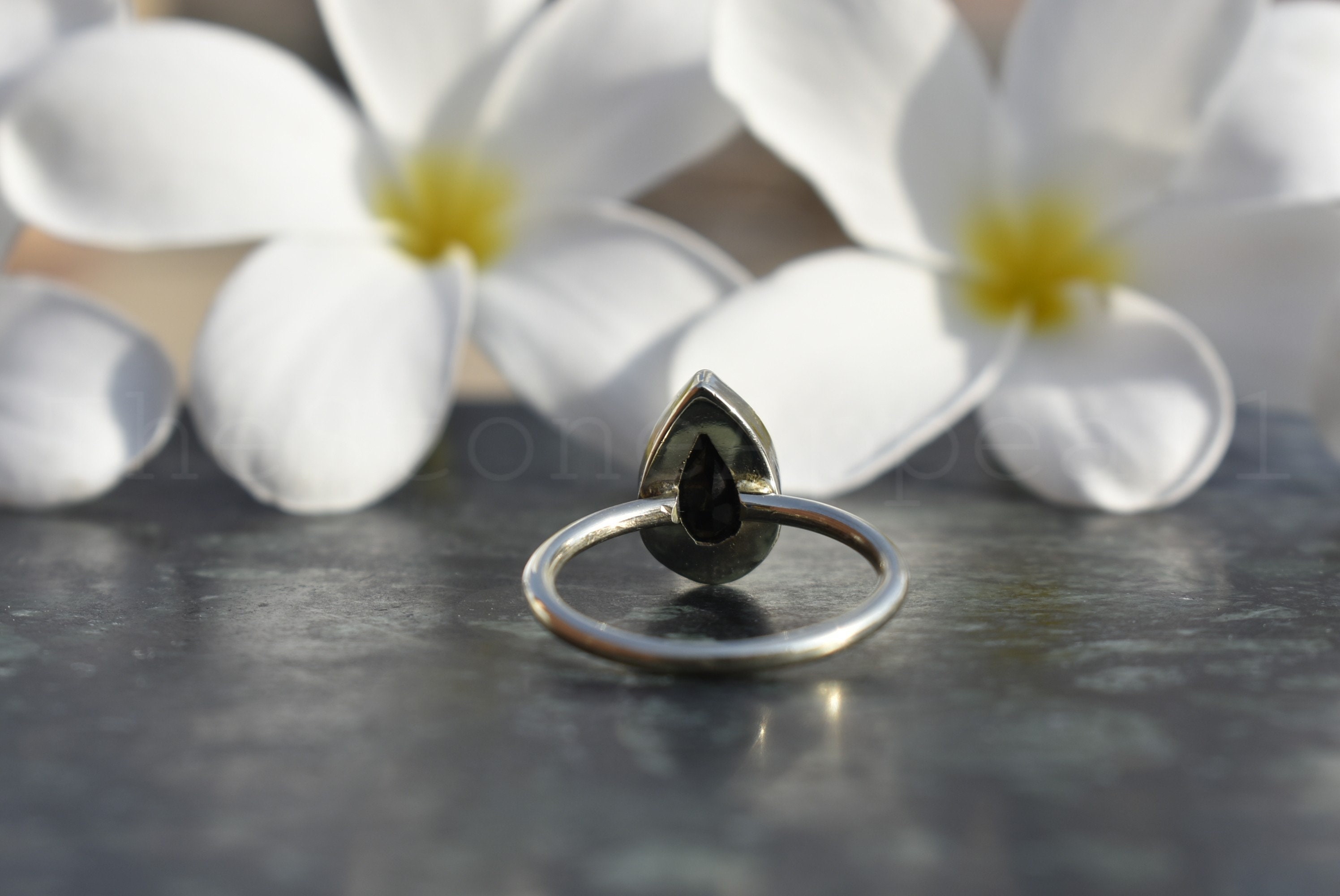 Black Onyx Ring Pear Ring Black Onyx Jewelry Sterling | Etsy