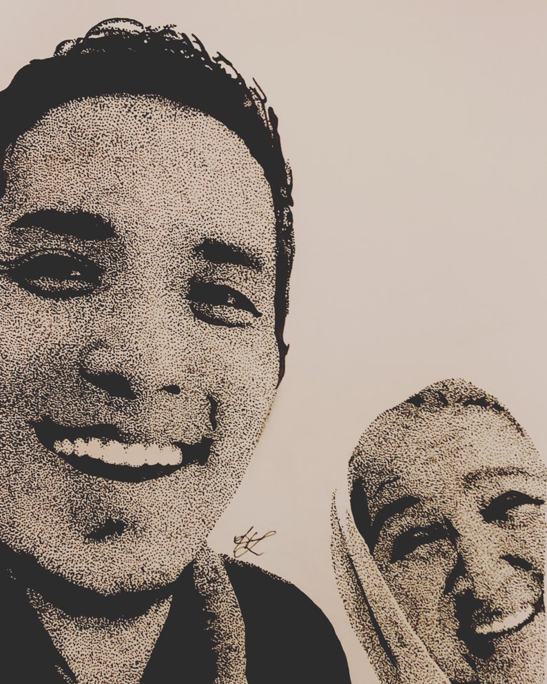 Custom Portrait Handmade Ink Portrait Stippling Portrait - Etsy Canada