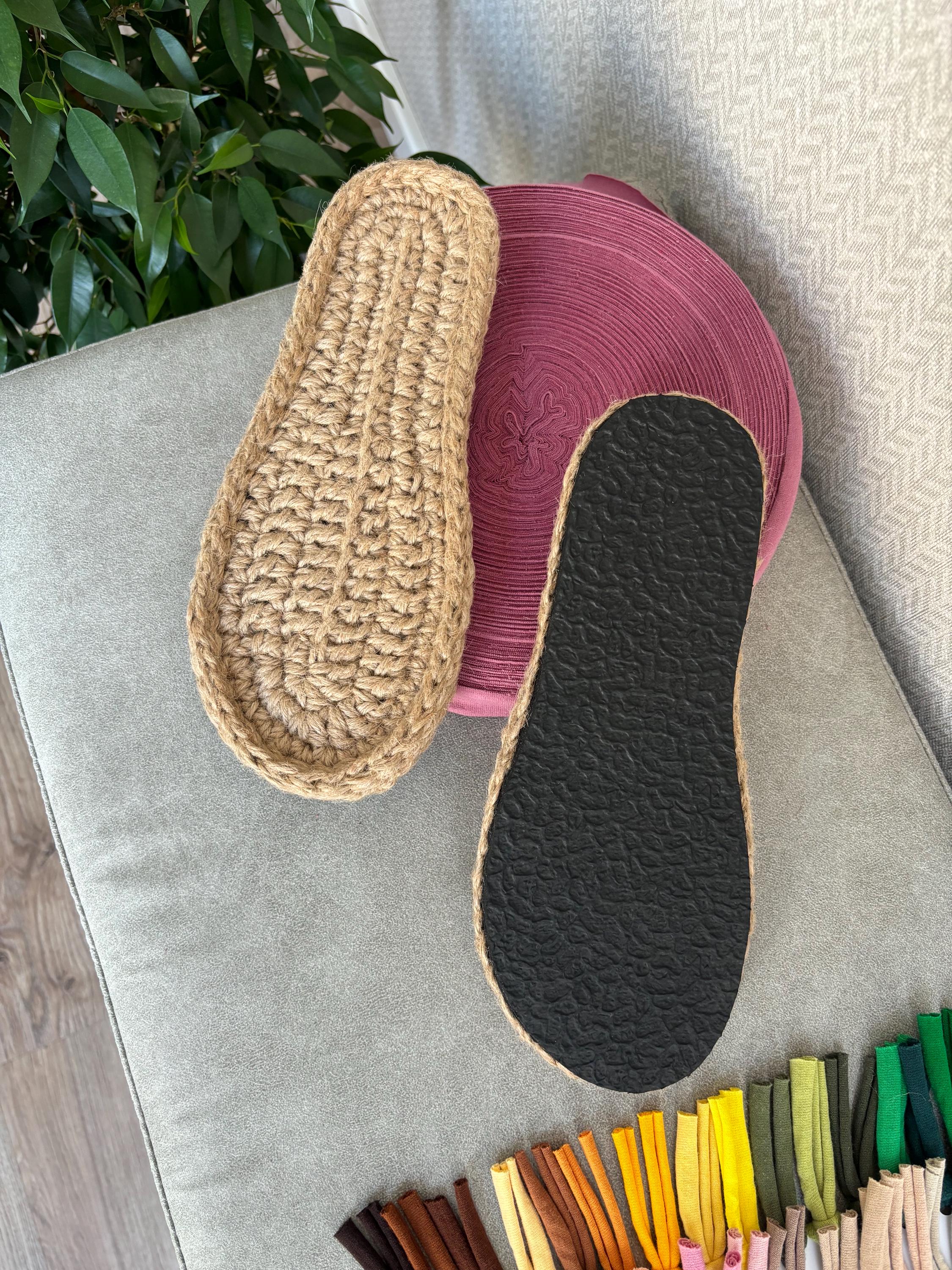 Sole Blanks for Creativity, Rubber and Jute Soles, Ready-made Shoe ...