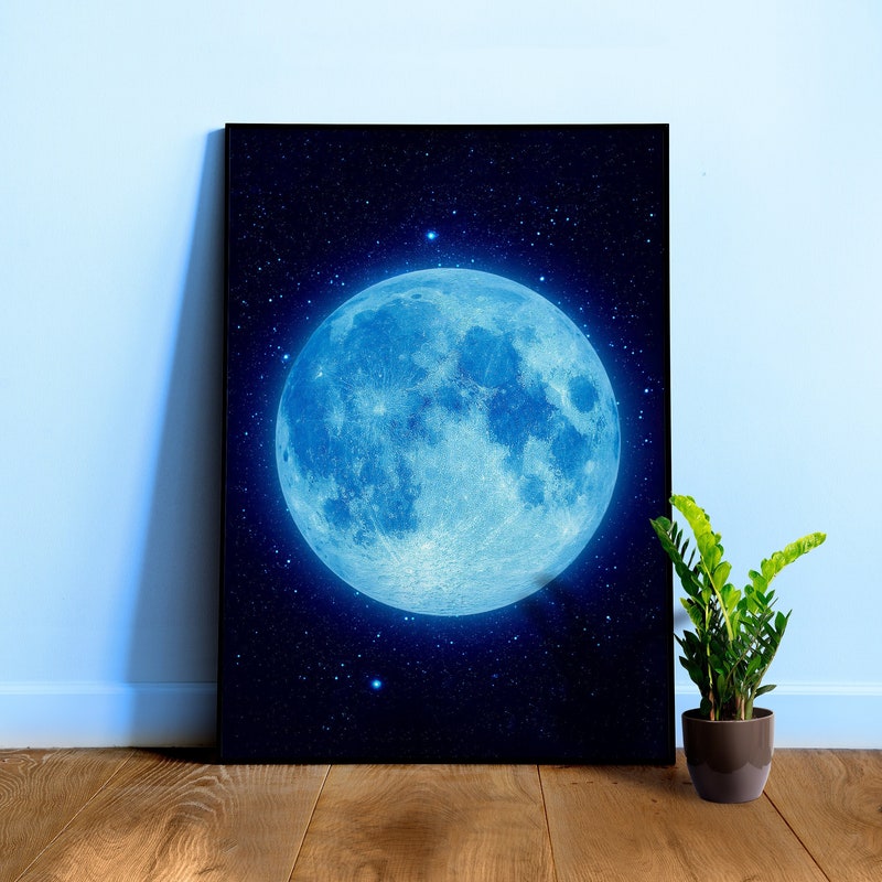 Blue Moon Print - Etsy