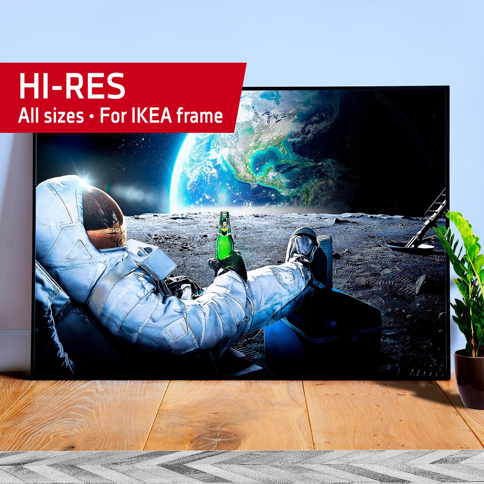 Astronaut on the Moon With Beer ∎ — Space Poster, Science Poster, Space ...
