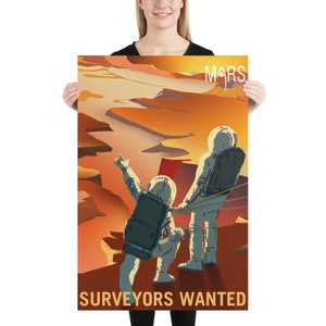 NASA Mars Vintage: Surveyors Wanted Vintage Space Poster, Retro Space ...