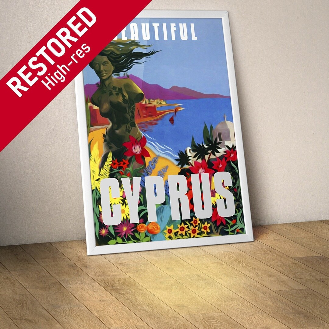 Cyprus 1960s — Retro Travel Poster, Vintage Travel Art, Travel Wall ...