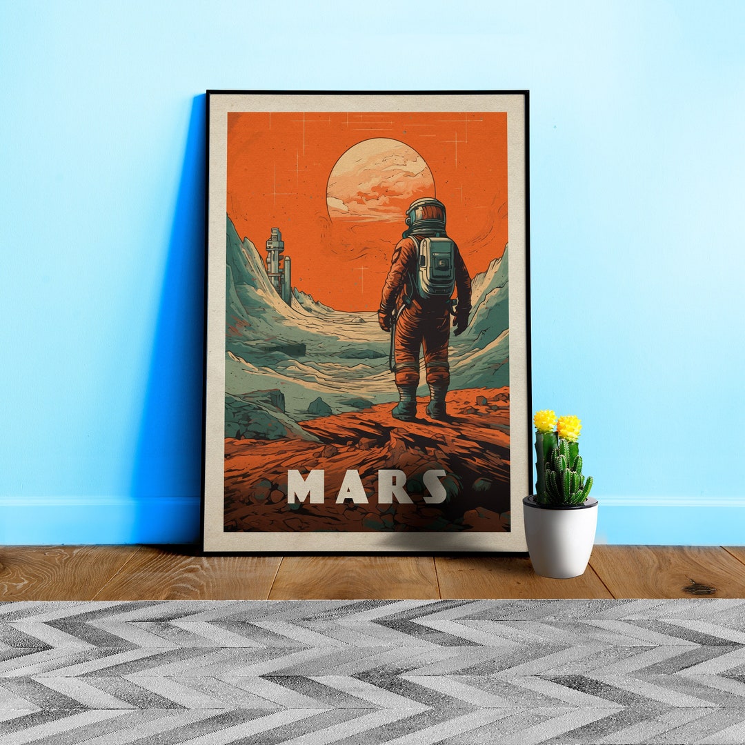 Mars, Colony, Astronaut — Vintage Space Poster, Retro Space Art ...