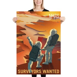 NASA Mars Vintage: Surveyors Wanted Vintage Space Poster, Retro Space ...