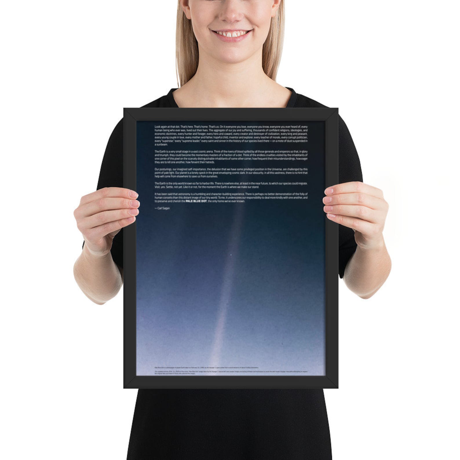 Pale Blue Dot Poster, Carl Sagan Print, NASA Voyager 1 (2020 Revis ...