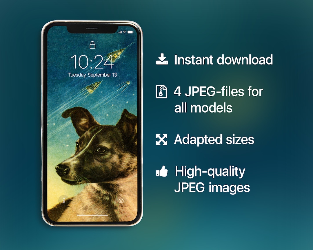Phone Wallpaper: Laika, First Space Dog, USSR / Soviet Vintage Space ...